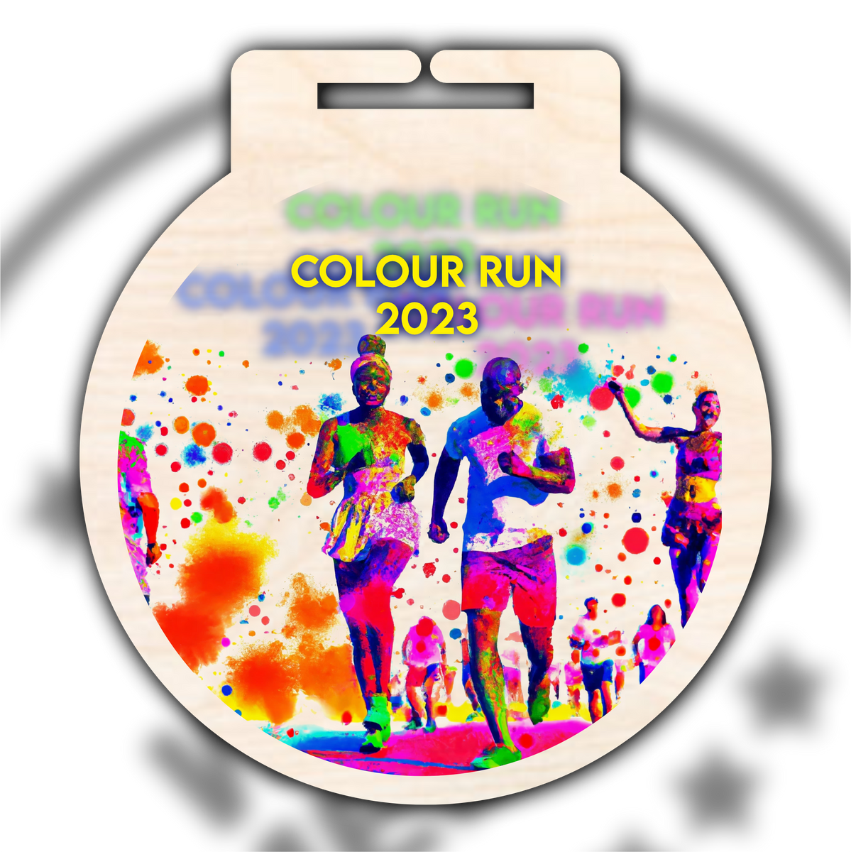 Wooden Colour Run medal Type 1 From £1.25 each! – Zero Waste Medals