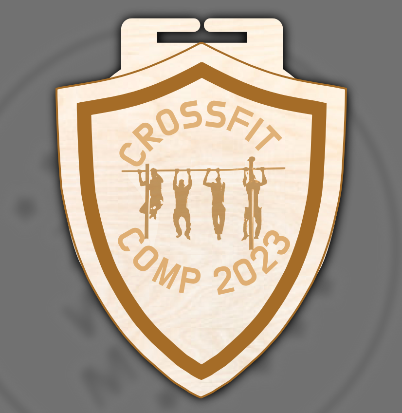 Engraved Shield Wood Crossfit Medal – Zero Waste Medals