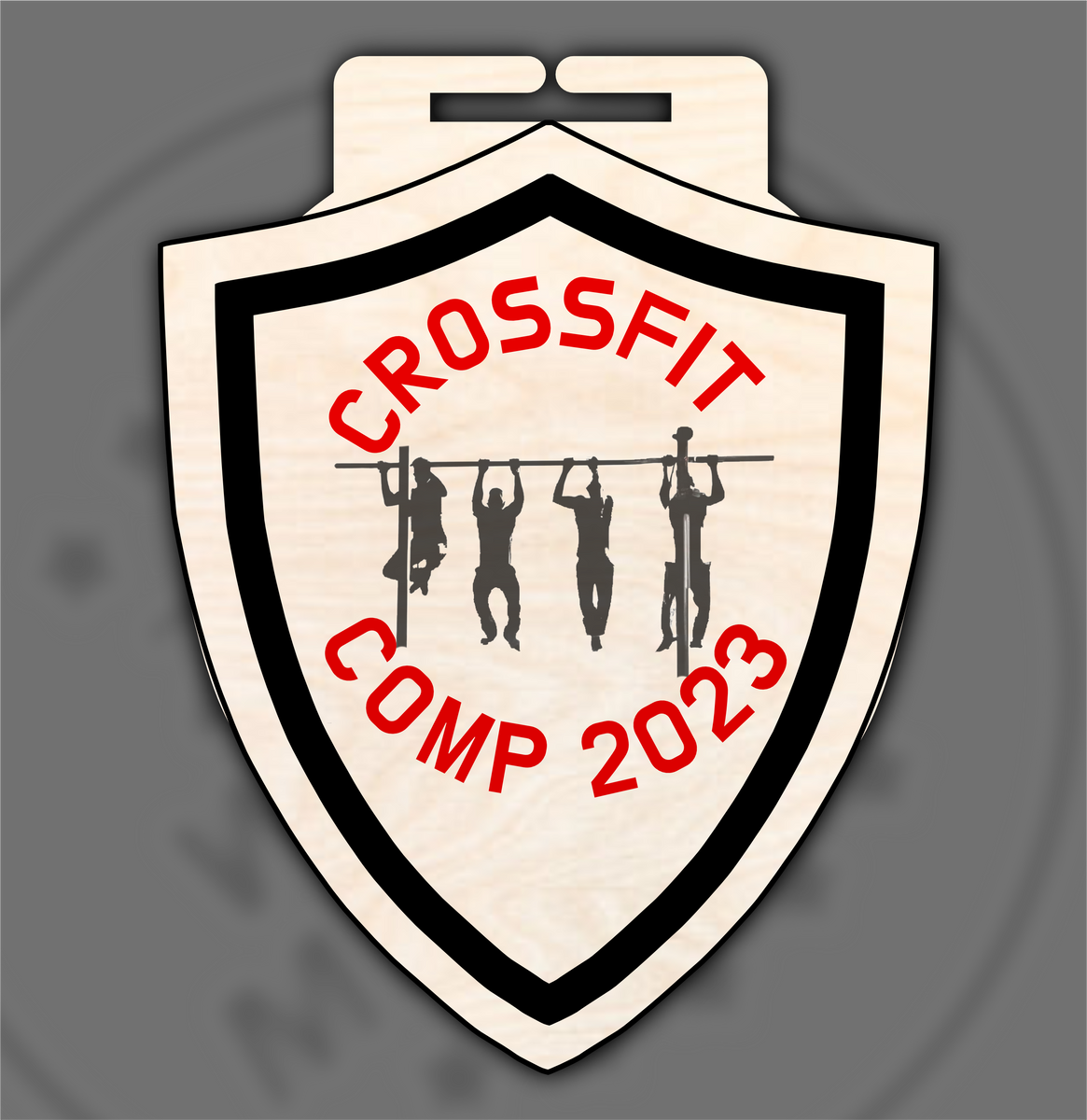 Sublimated Shield Wood Crossfit Medal – Zero Waste Medals